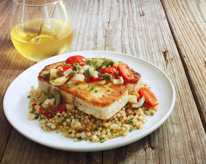 Pan Roasted Swordfish with Spicy Tomatoes Recipe | SideChef