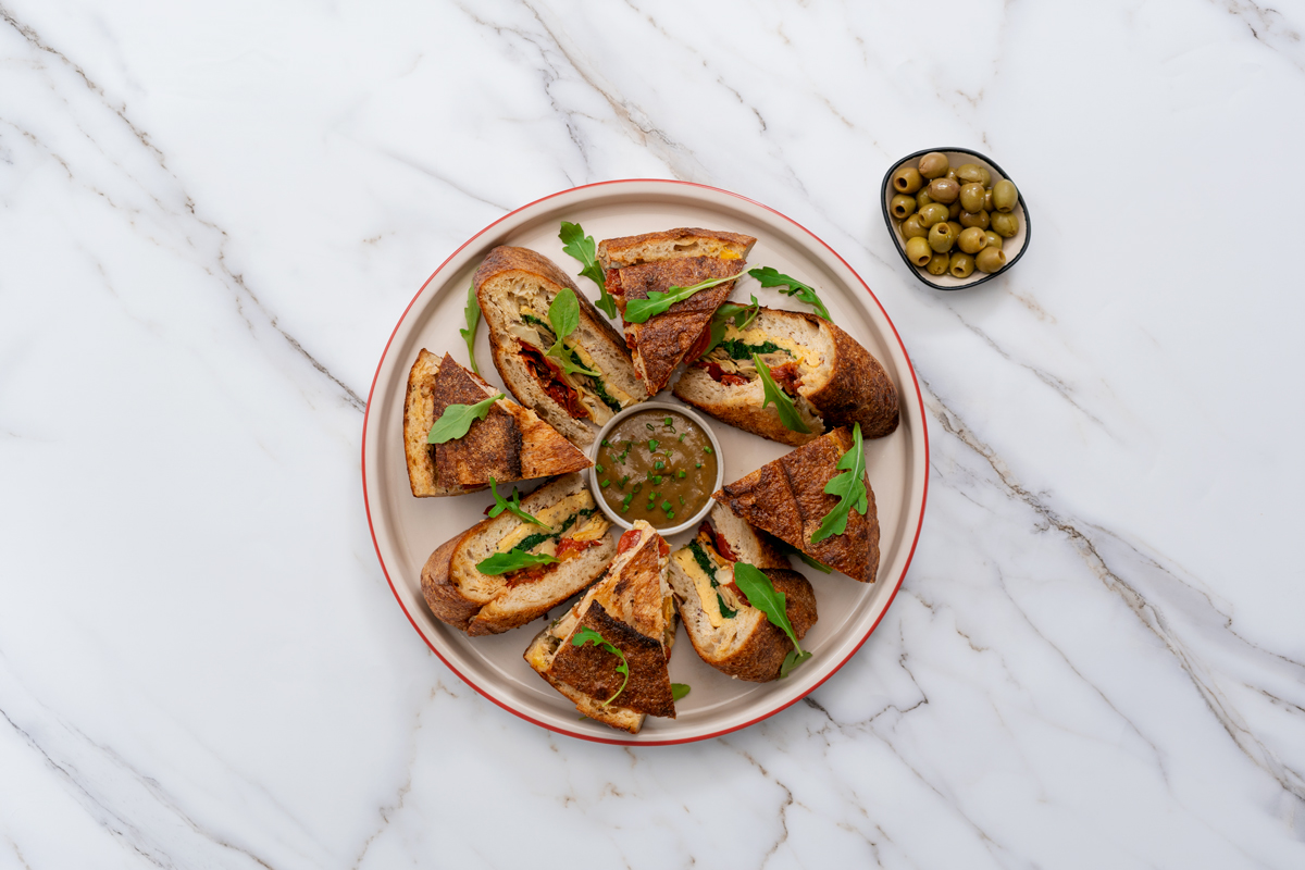 Vegetarian Breakfast Shooter's Sandwich Recipe | SideChef