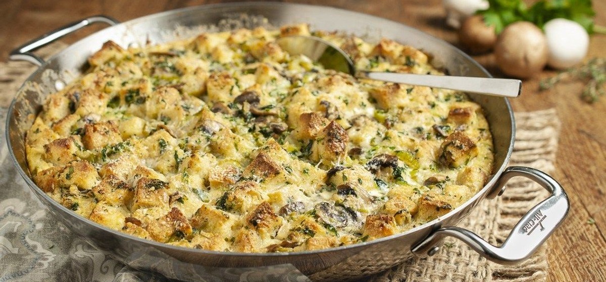 Savory Mushroom Bread Pudding Recipe | SideChef