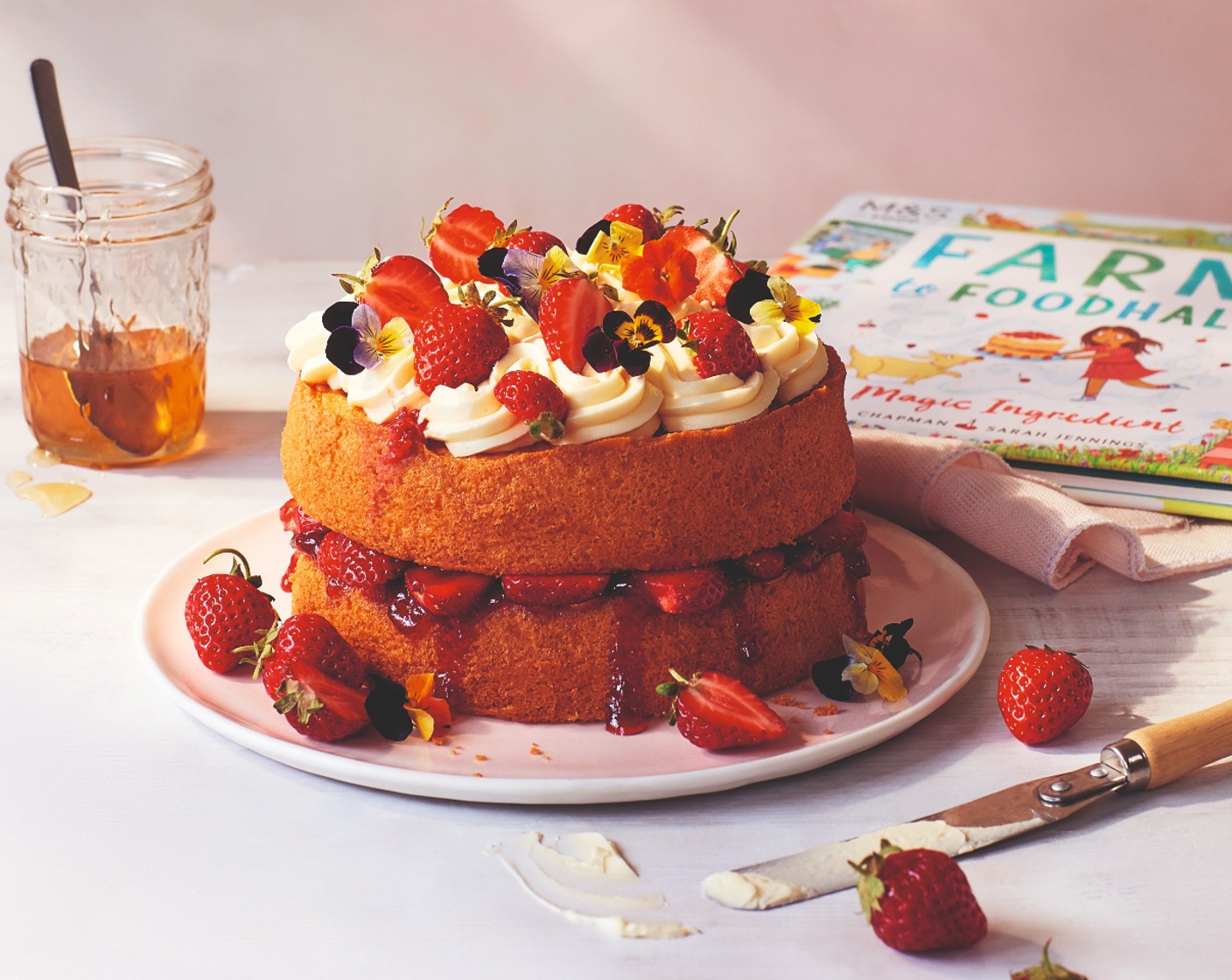 Berry and honey Victoria sandwich cake | M&S