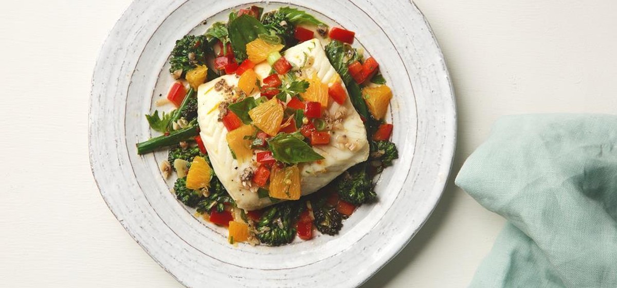 Mediterranean Citrus Poached Halibut Recipe | SideChef