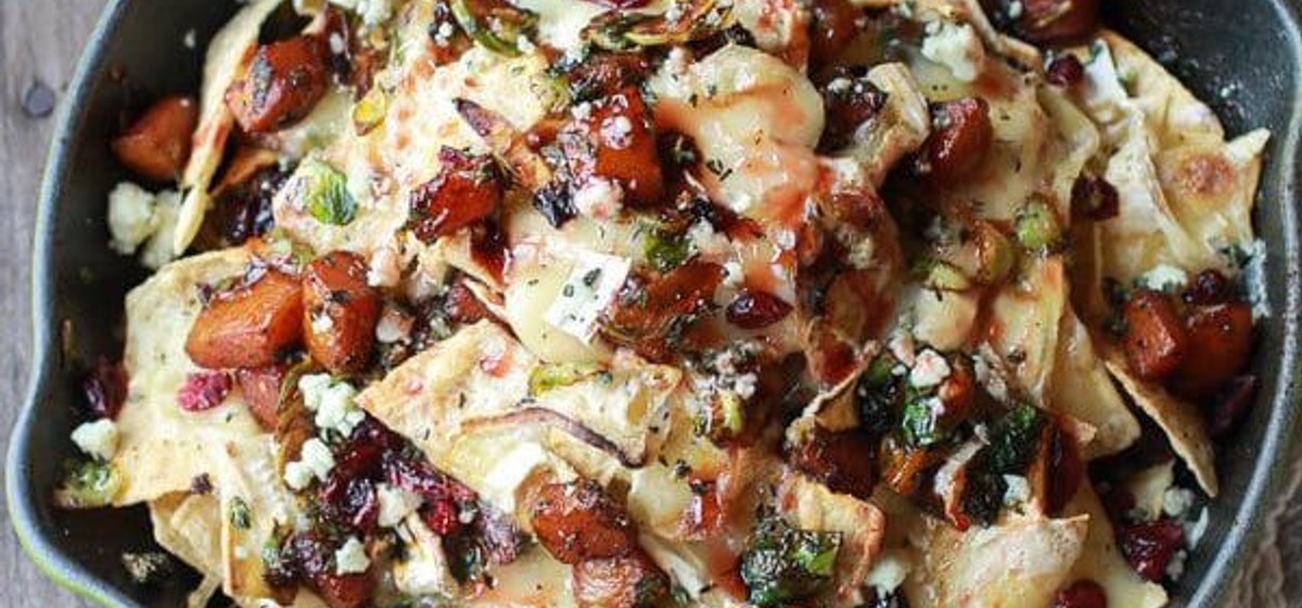 Cranberry, Butternut Squash & Brie Skillet Nachos Recipe | SideChef