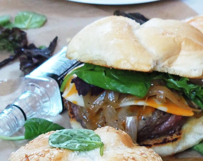 Bison Burgers with Drunken Onions Recipe | SideChef