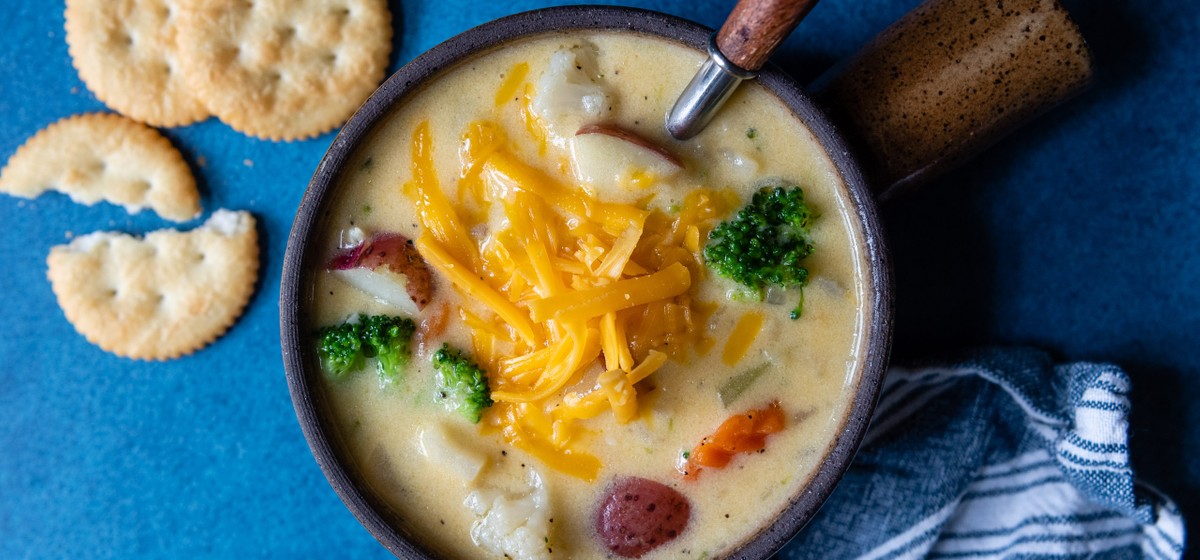 Quick & Cheesy Veggie Chowder Recipe | SideChef
