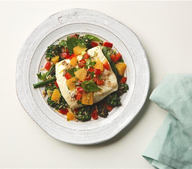 Mediterranean Citrus Poached Halibut Recipe | SideChef