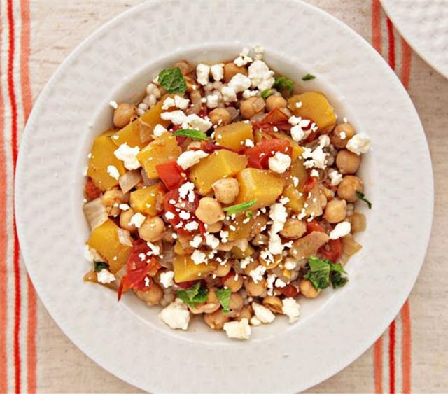 Acorn Squash and Chickpea Stew over Couscous Recipe | SideChef