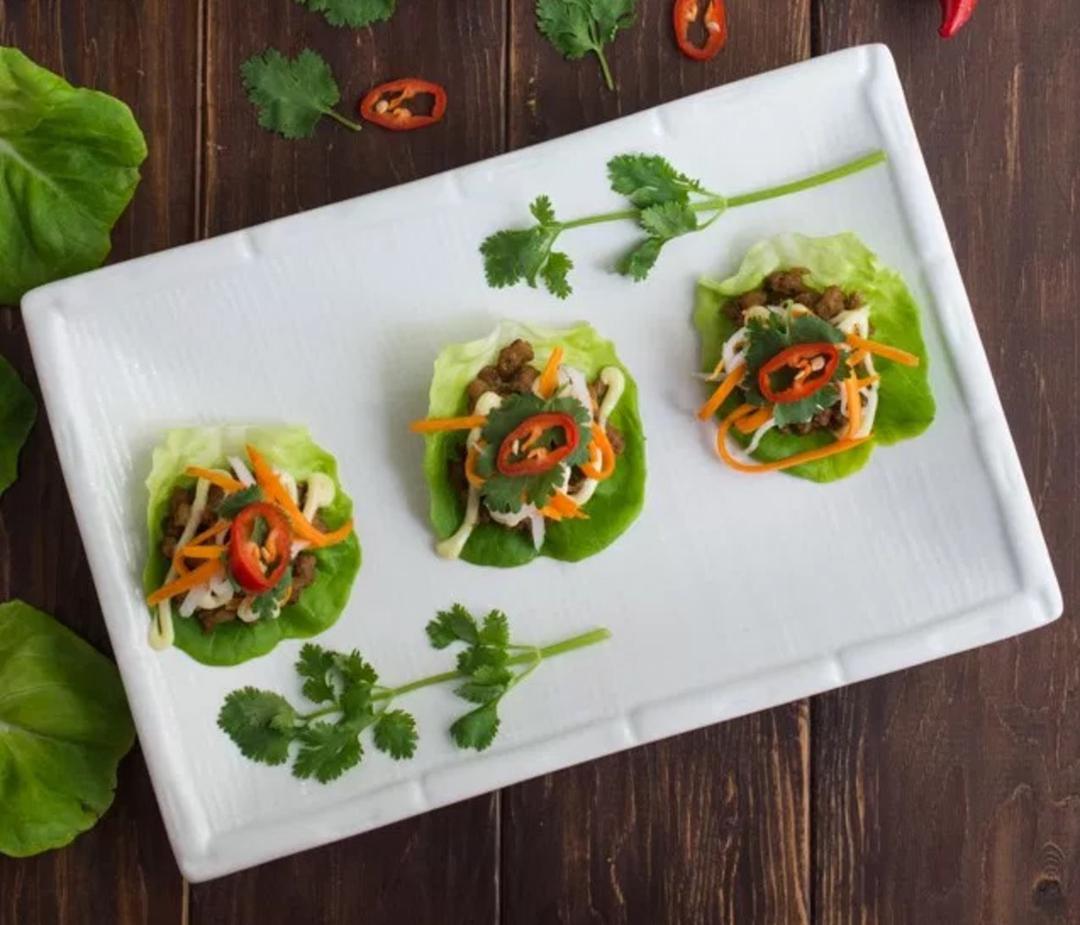Lemongrass Pork Bahn Mi Lettuce Wraps Recipe | SideChef