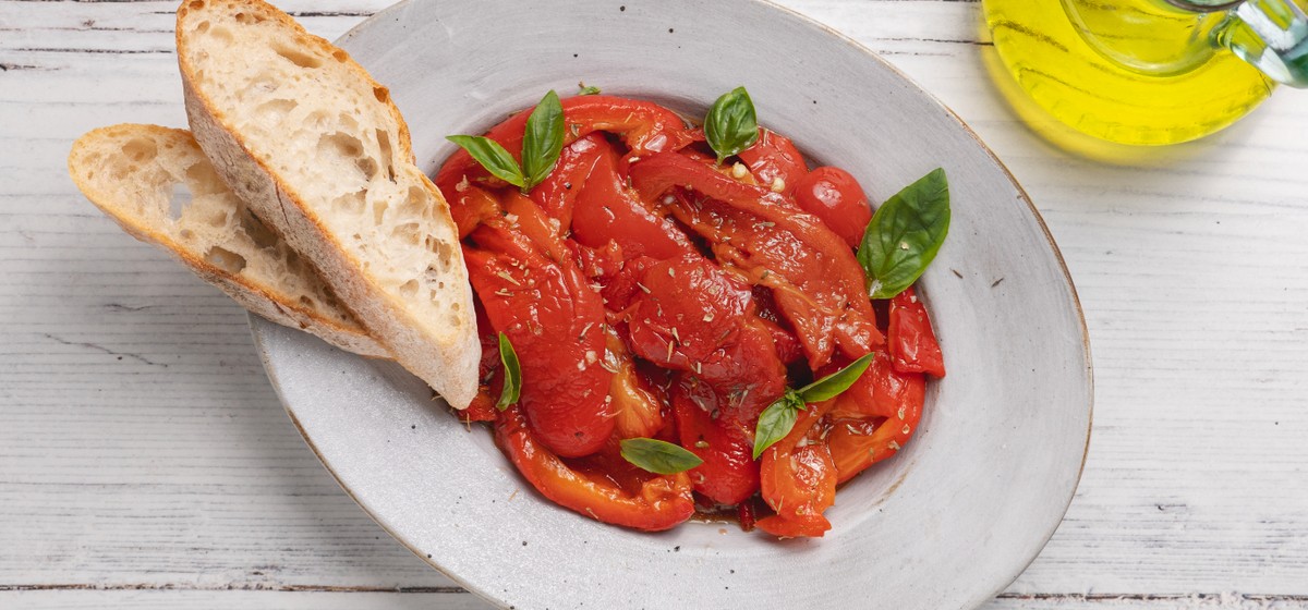 Mediterranean Style Roasted Red Peppers Recipe | SideChef