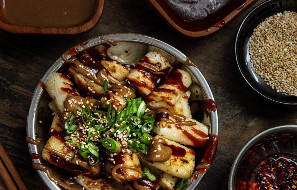 Crispy Cheung Fun (Rice Noodle Rolls) + Spicy Hoisin & Maple Sesame ...