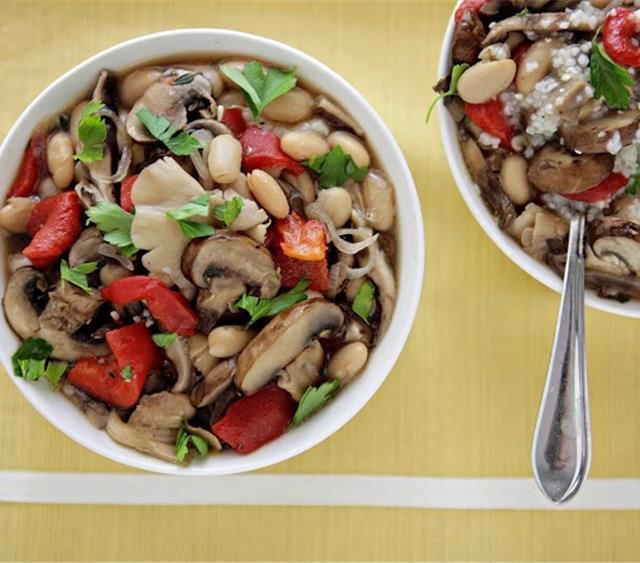 Mixed Mushroom Ragout over Garlic Parmesan Grits Recipe | SideChef