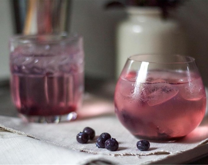 Blueberry and Black Basil Gin Fizz Recipe | SideChef