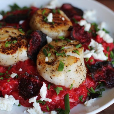 Seared Scallops & Citrus Beet Risotto Recipe | SideChef