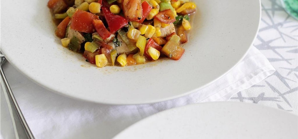 Chicken, Corn, & Peppers Recipe | SideChef
