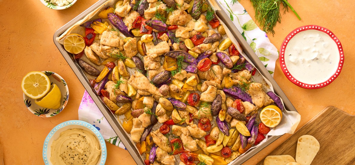Mediterranean-Inspired Chicken Sheet Pan Dinner Recipe | SideChef