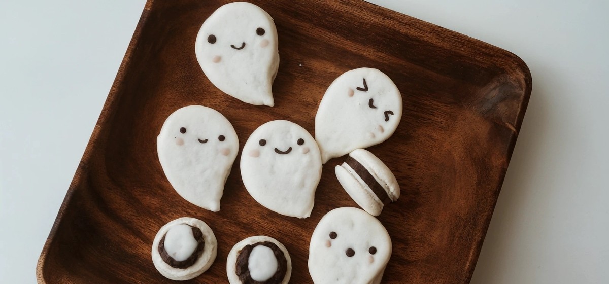 Dark Chocolate Peppermint Ghost Macarons Recipe | SideChef