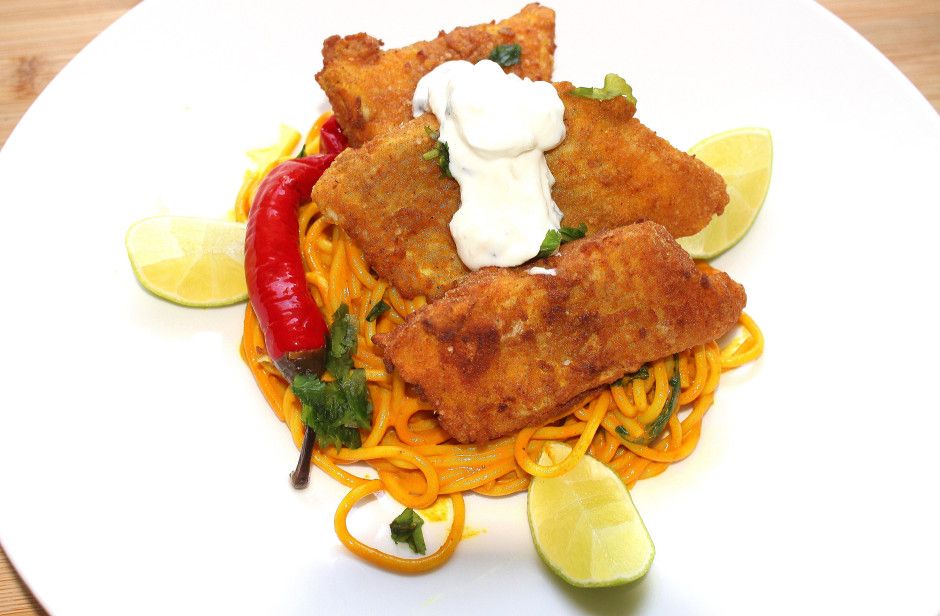 Fried Fish Dabbawalla (Ocean Perch and Curried Noodles) Recipe | SideChef