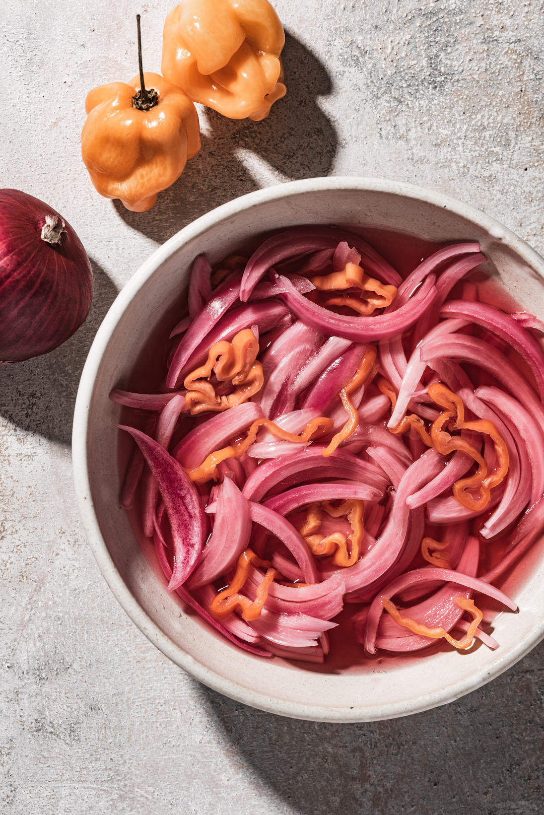 Pickled Red Onions with Habanero Peppers Recipe | SideChef