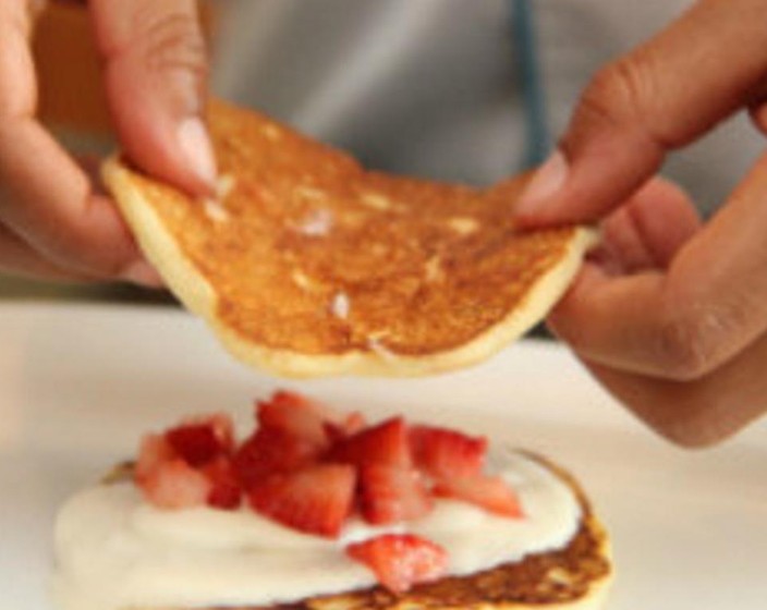 Three Layer Strawberry Pancakes – The Step Stool Chef
