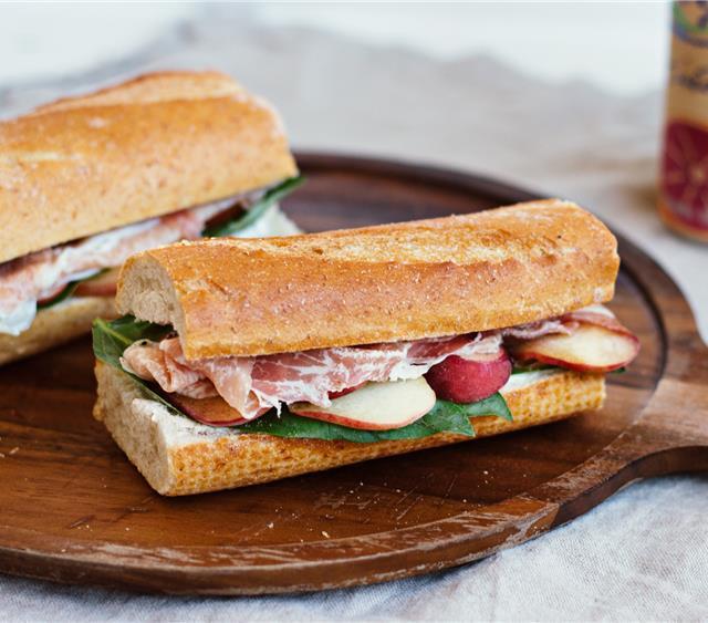 Peach, Prosciutto, and Basil Sandwich Recipe | SideChef