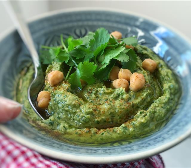Creamy Cilantro Hummus Recipe | SideChef