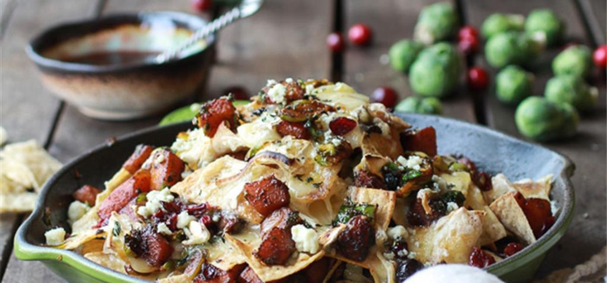 Cranberry, Butternut Squash & Brie Skillet Nachos Recipe | SideChef
