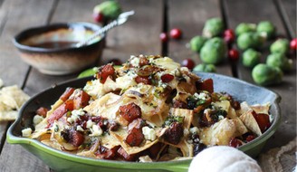 Cranberry, Butternut Squash & Brie Skillet Nachos Recipe | SideChef