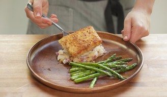 Hazelnut Crusted Halibut with Garlic Mashed Potato Recipe | SideChef