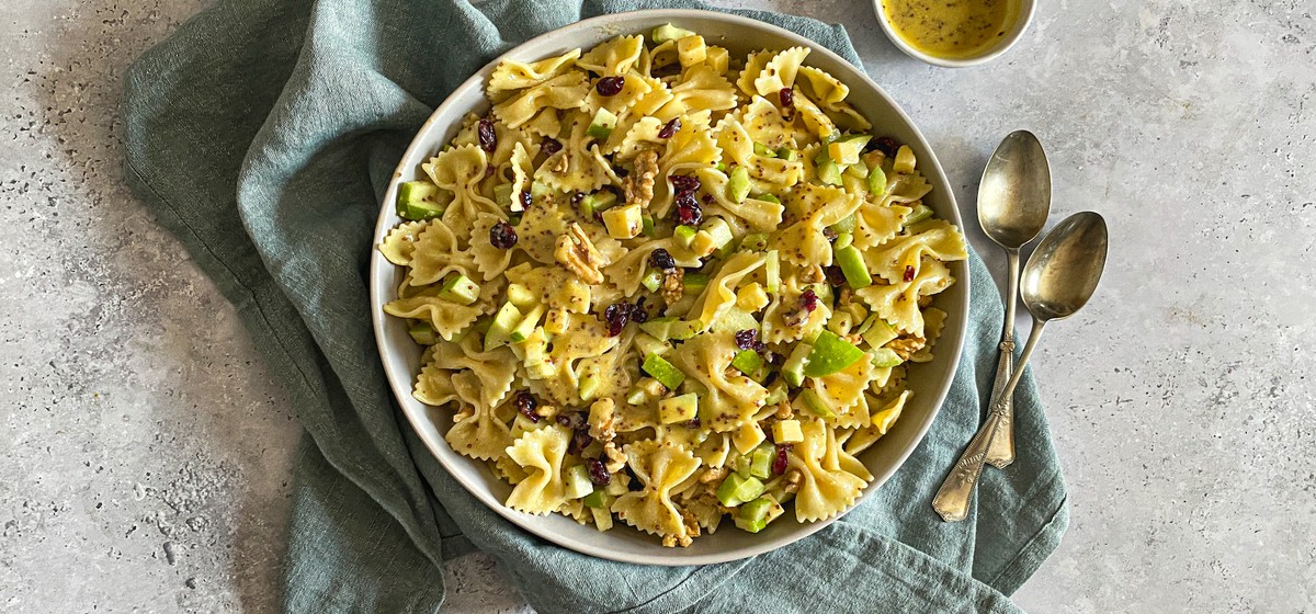 Potluck Pasta Salad with Apple, Walnuts, Celery, Dried Cranberries ...
