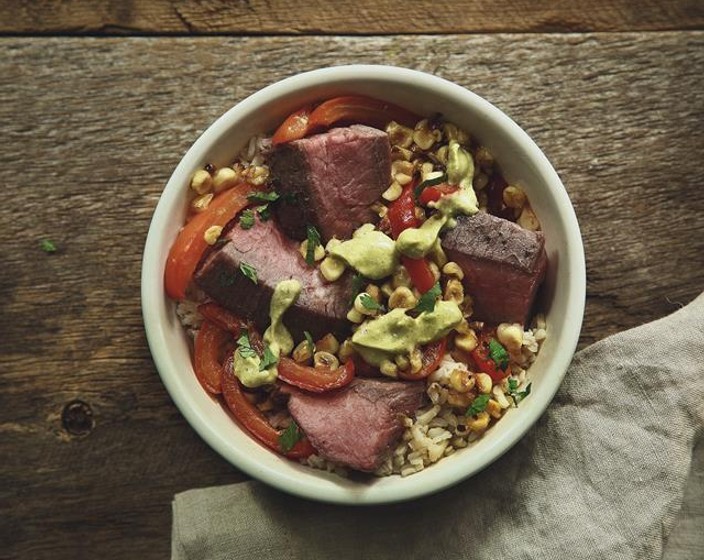 Flank Steak and Pepper Rice Bowl Recipe | SideChef