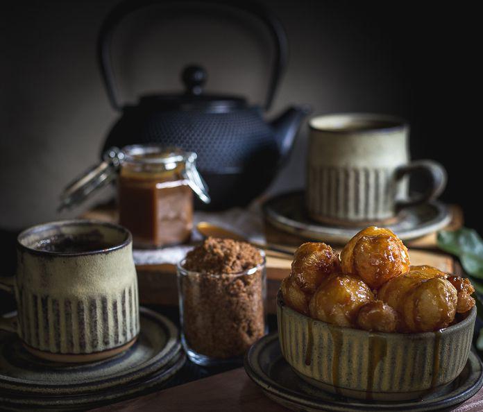 Fried Cassava Balls with Dark Salted Caramel Sauce Recipe | SideChef