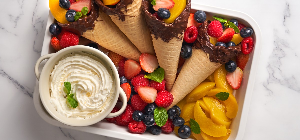 Waffle Cone Fruits Cups Recipe | SideChef