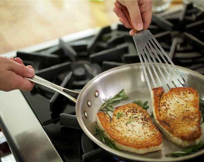 Pan Roasted Swordfish with Spicy Tomatoes Recipe | SideChef