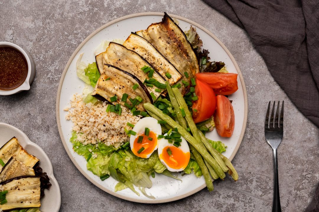 Ensalada Talong (Roasted Eggplant Salad with Garlic Riced Cauliflower ...