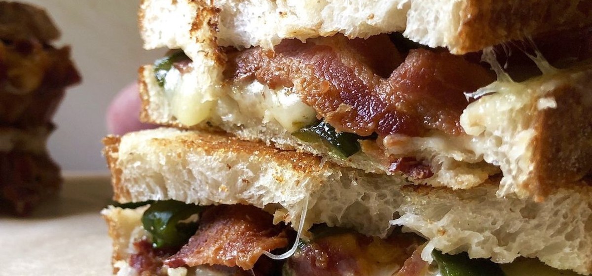 Smashed Peach and Poblano Grilled Cheese Recipe | SideChef