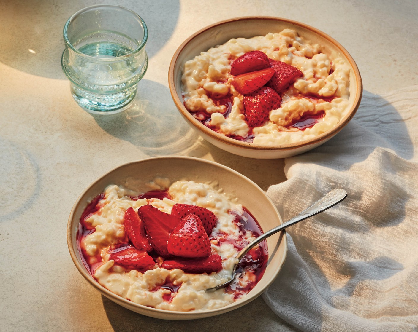 Roasted strawberries with vanilla rice pudding | M&S