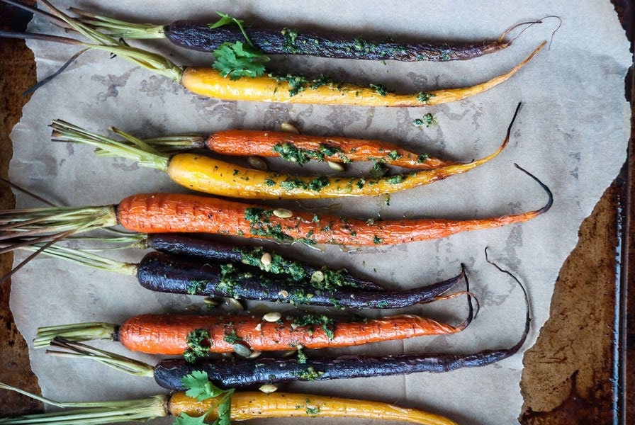 Roasted Carrots with Carrot Top Pesto Recipe | SideChef