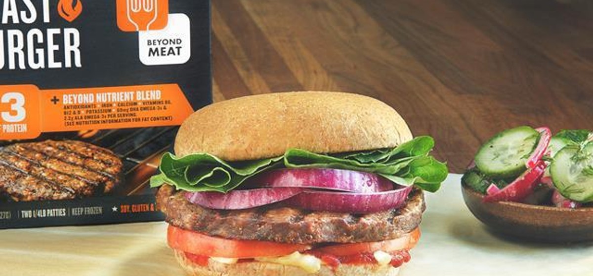 Beyond Meat Beast Burger with Cucumber Dill Salad Recipe | SideChef