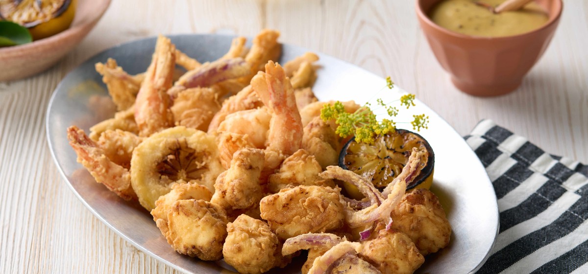 Oven Fritto Misto with Mustard Seed Vinegar Sauce - SideChef
