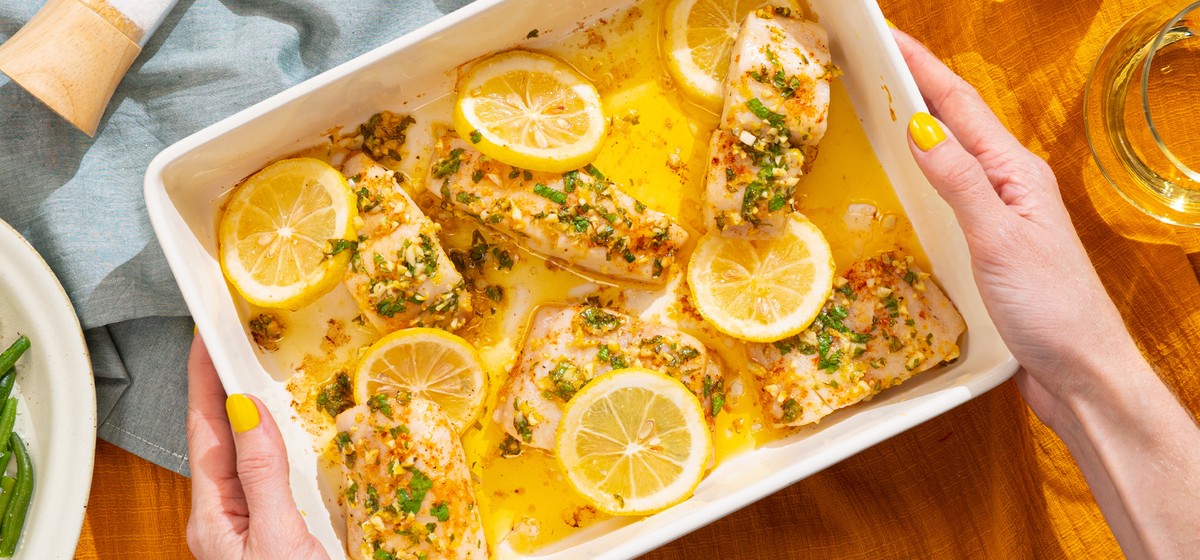 Baked Cod with Garlic Butter Sauce Recipe | SideChef