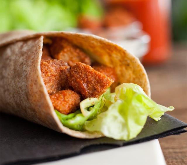 Vegan Buffalo Chicken Caesar Wrap Recipe | SideChef