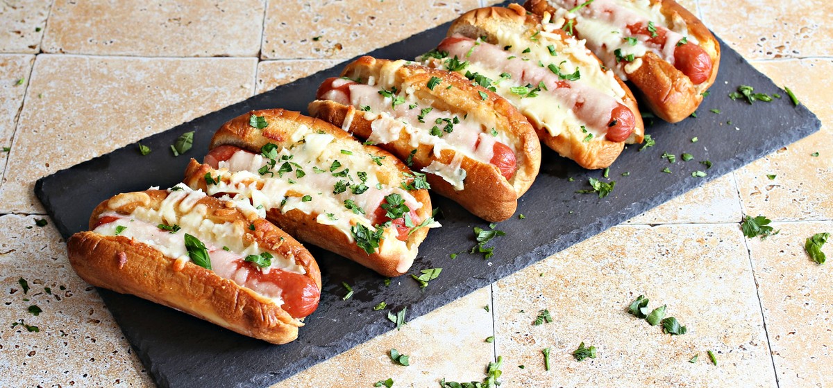 Loaded Cheesy Baked Hot Dogs Recipe | SideChef