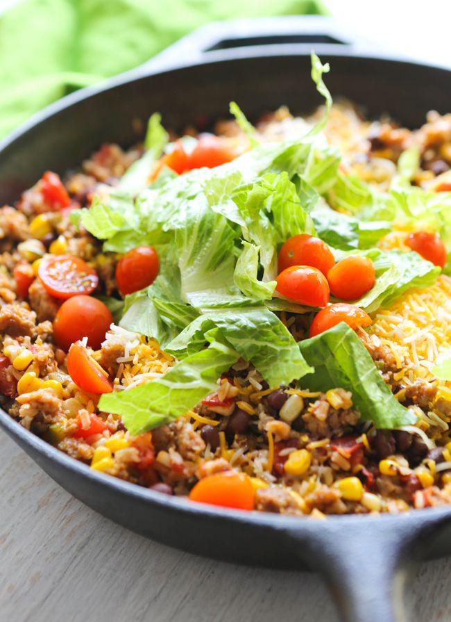 One-Pan Rice and Beans Taco Skillet Recipe | SideChef