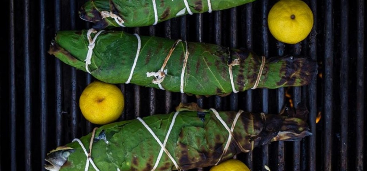 Fig Leaf Wrapped Grilled Fish Recipe | SideChef