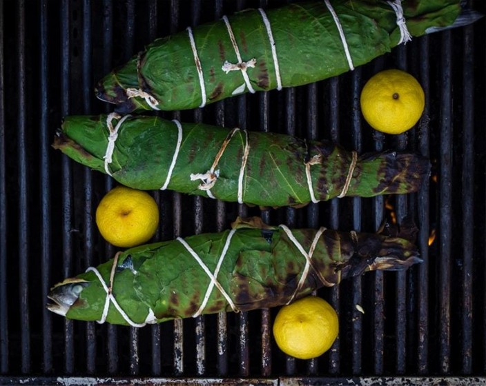 Fig Leaf Wrapped Grilled Fish Recipe | SideChef