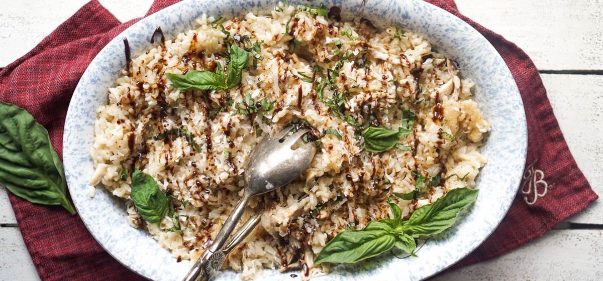 Roasted Balsamic Chicken Risotto Recipe | SideChef