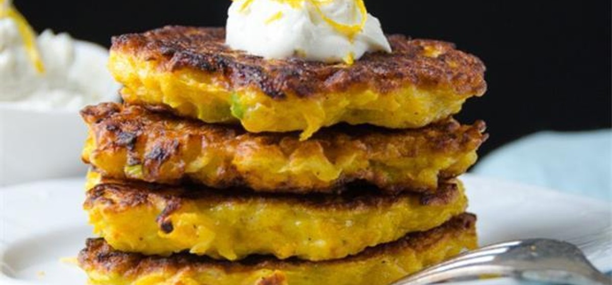 Butternut Fritters with Lemon Chèvre Recipe | SideChef