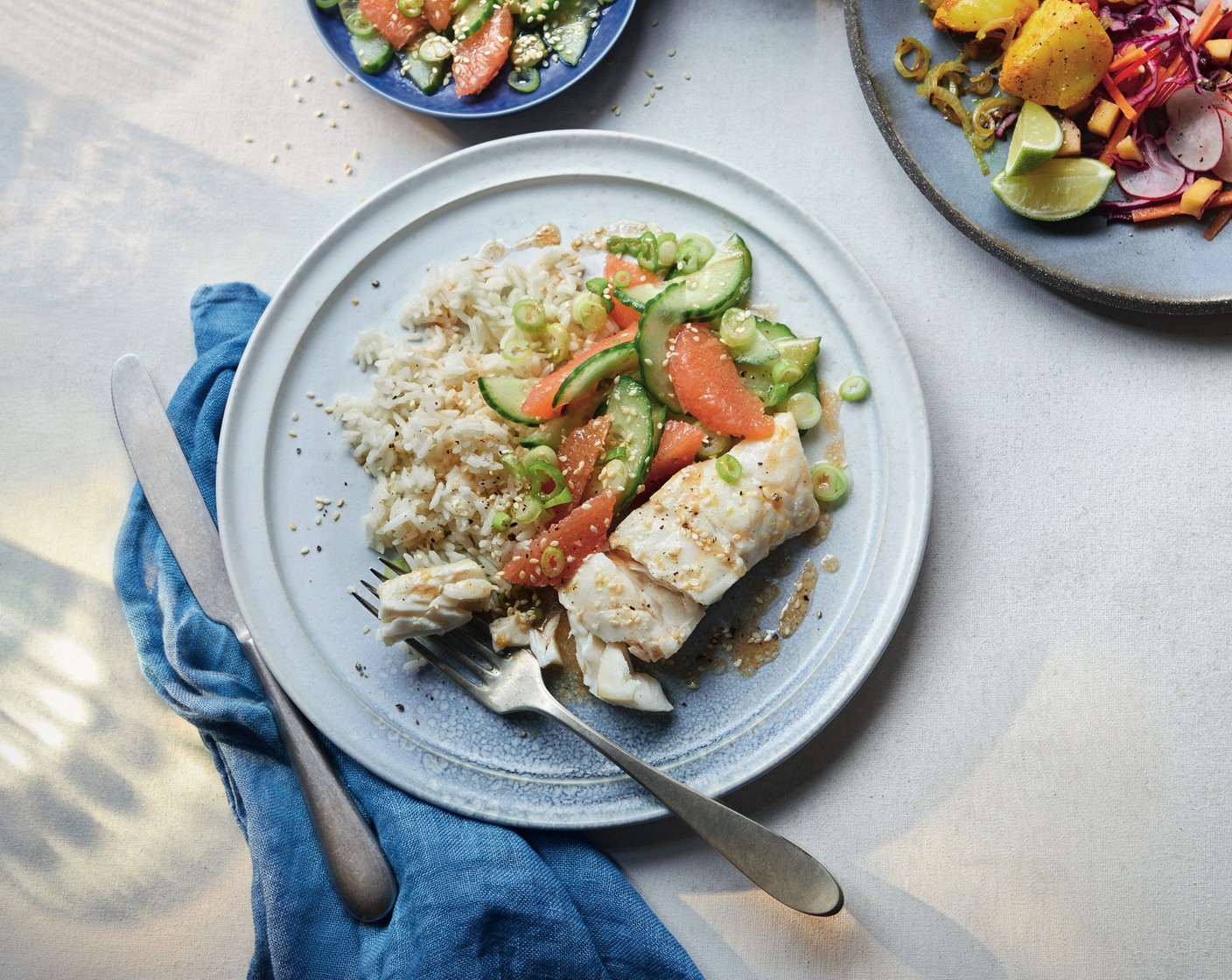 Baked cod with grapefruit and cucumber salad | M&S