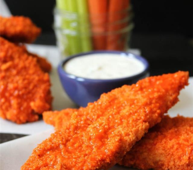 Baked Buffalo Chicken Tenders with Ranch Dressing Recipe | SideChef
