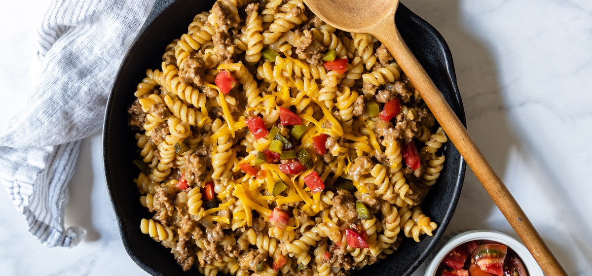 One Pot Cheeseburger Pasta Recipe | SideChef