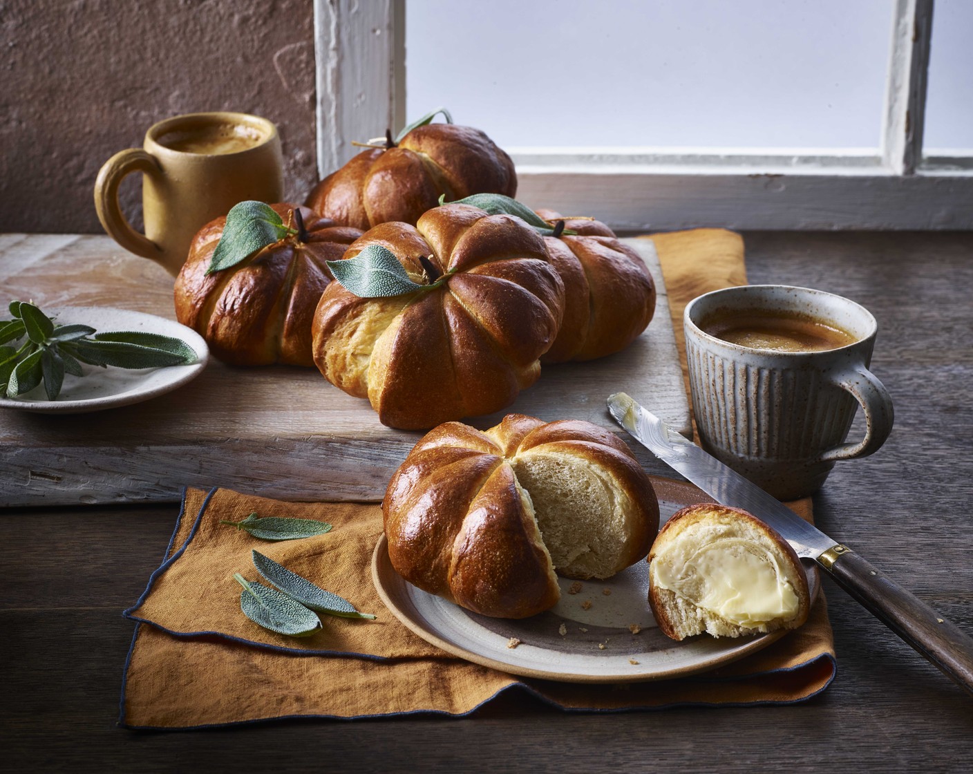 Autumnal pumpkin-shaped milk bread buns | M&S